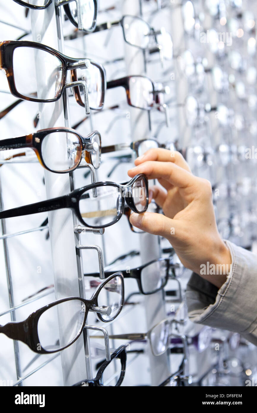 Closeup glasses woman optician hi-res stock photography and images - Alamy
