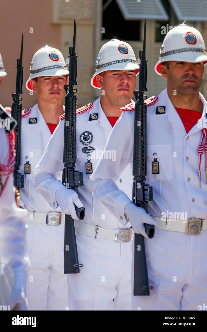 Europe, France, Principality of Monaco, Monte Carlo. Guard prince ...