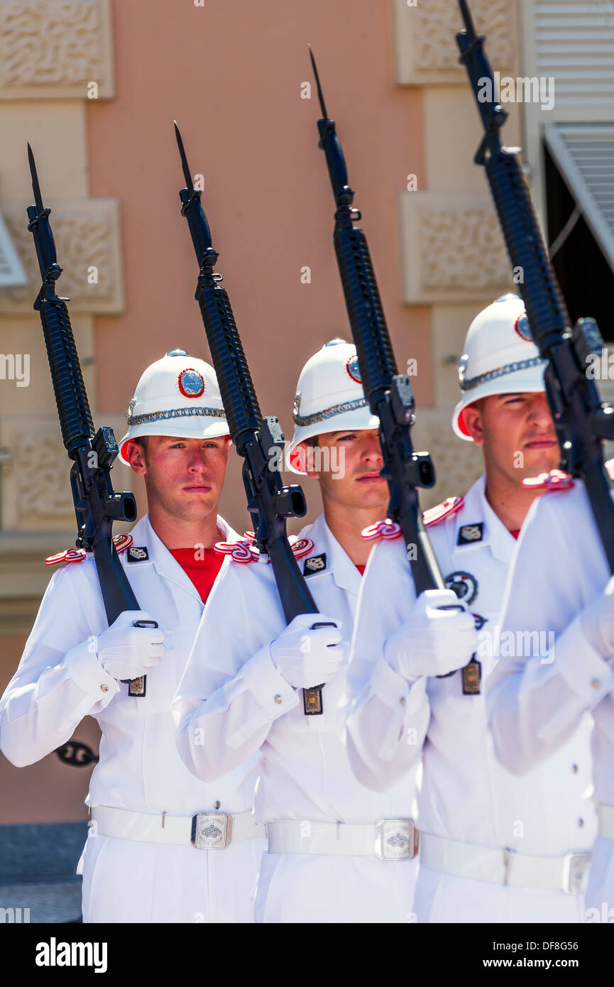 Europe, France, Principality of Monaco, Monte Carlo. Guard prince ...