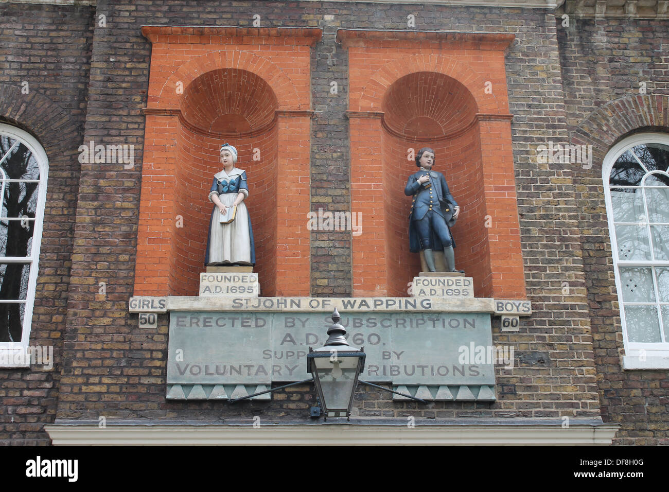 Exterior of St John of Wapping School - Statues, Scandrett Street ...