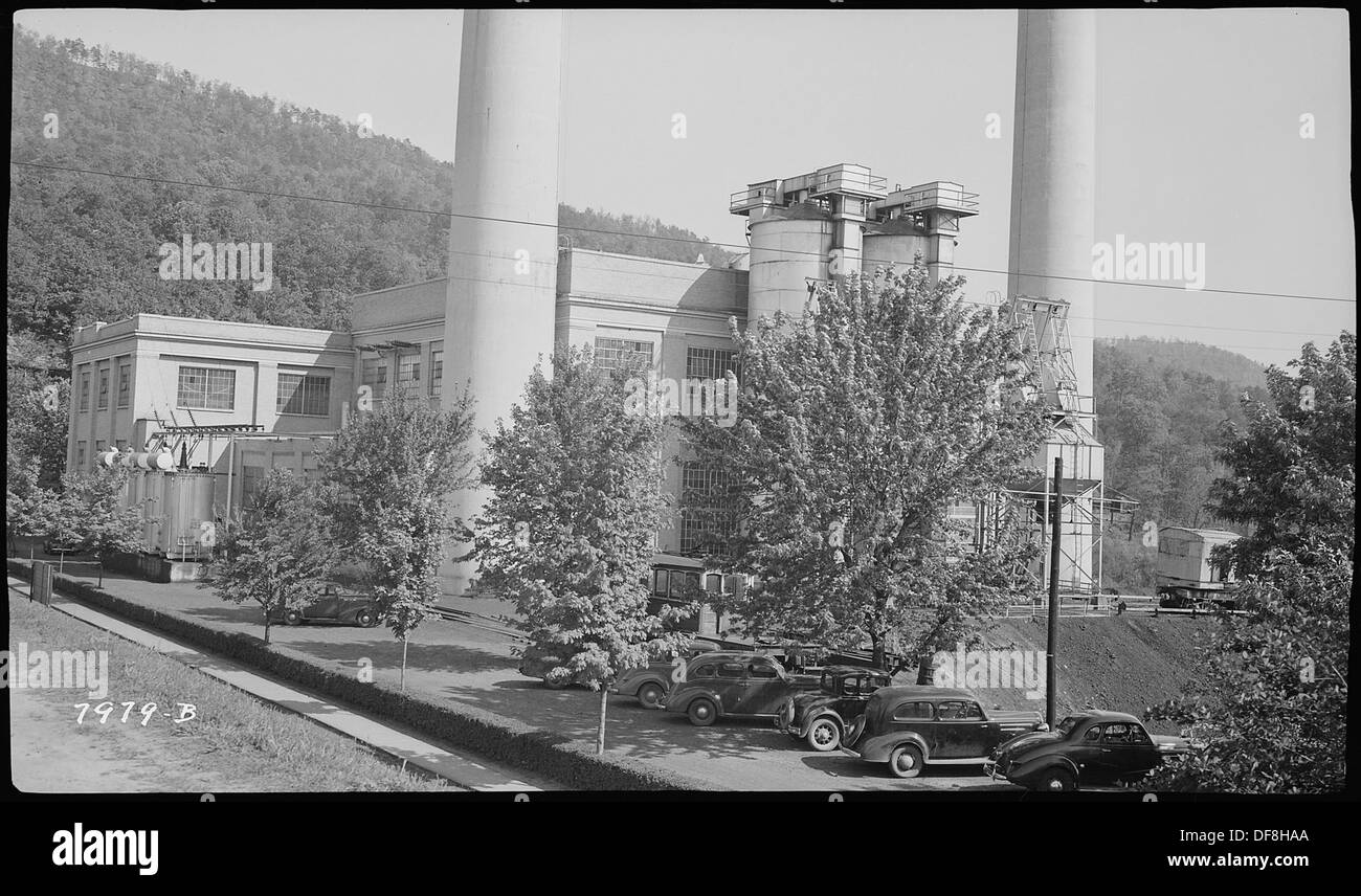 A historical photograph showing a steam plant, capturing the industrial ...