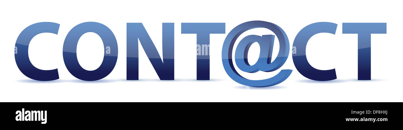The word contact with email alias on white background Stock Photo - Alamy