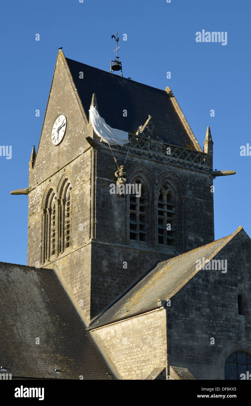 1944 D-day in Normandy: the paratrooper stuck on the church roof of ...