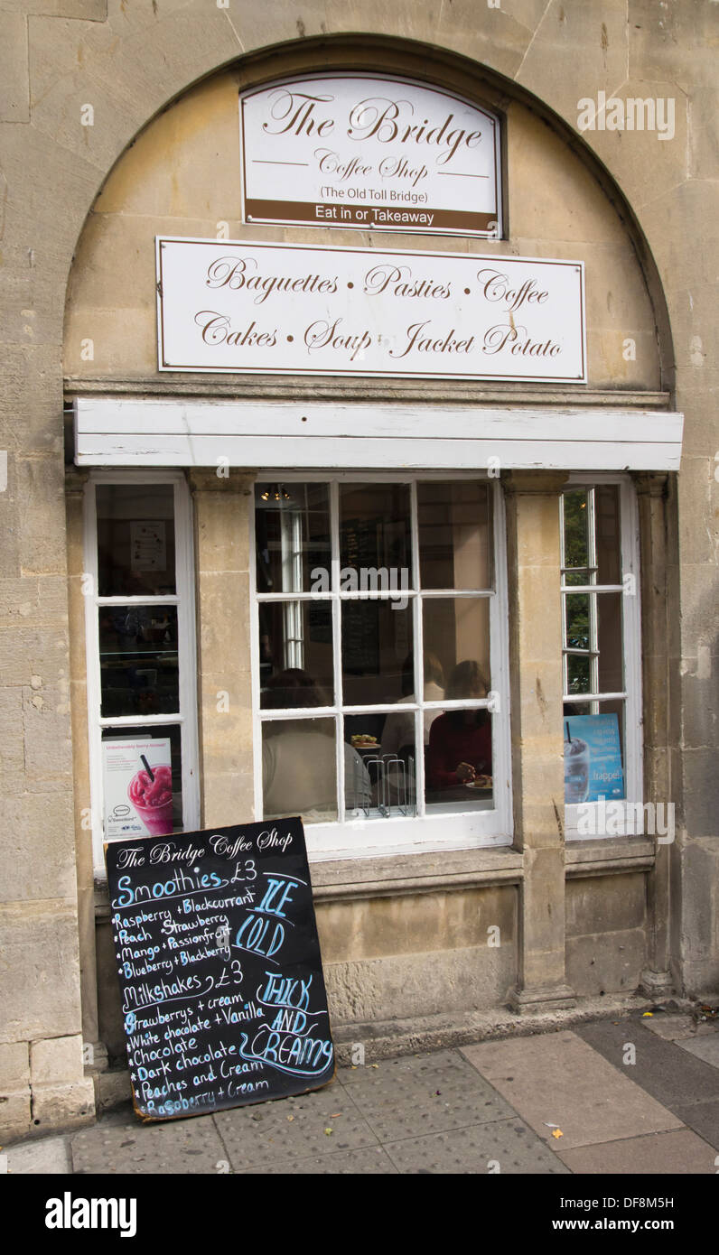 Bath a city in Somerset England UK The Bridge Cafe Stock Photo - Alamy