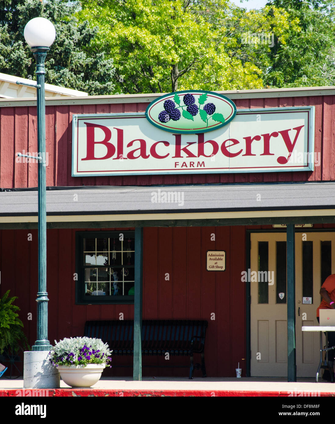 Sign for the Blackberry Farm Historical Village in Aurora, Illinois a ...