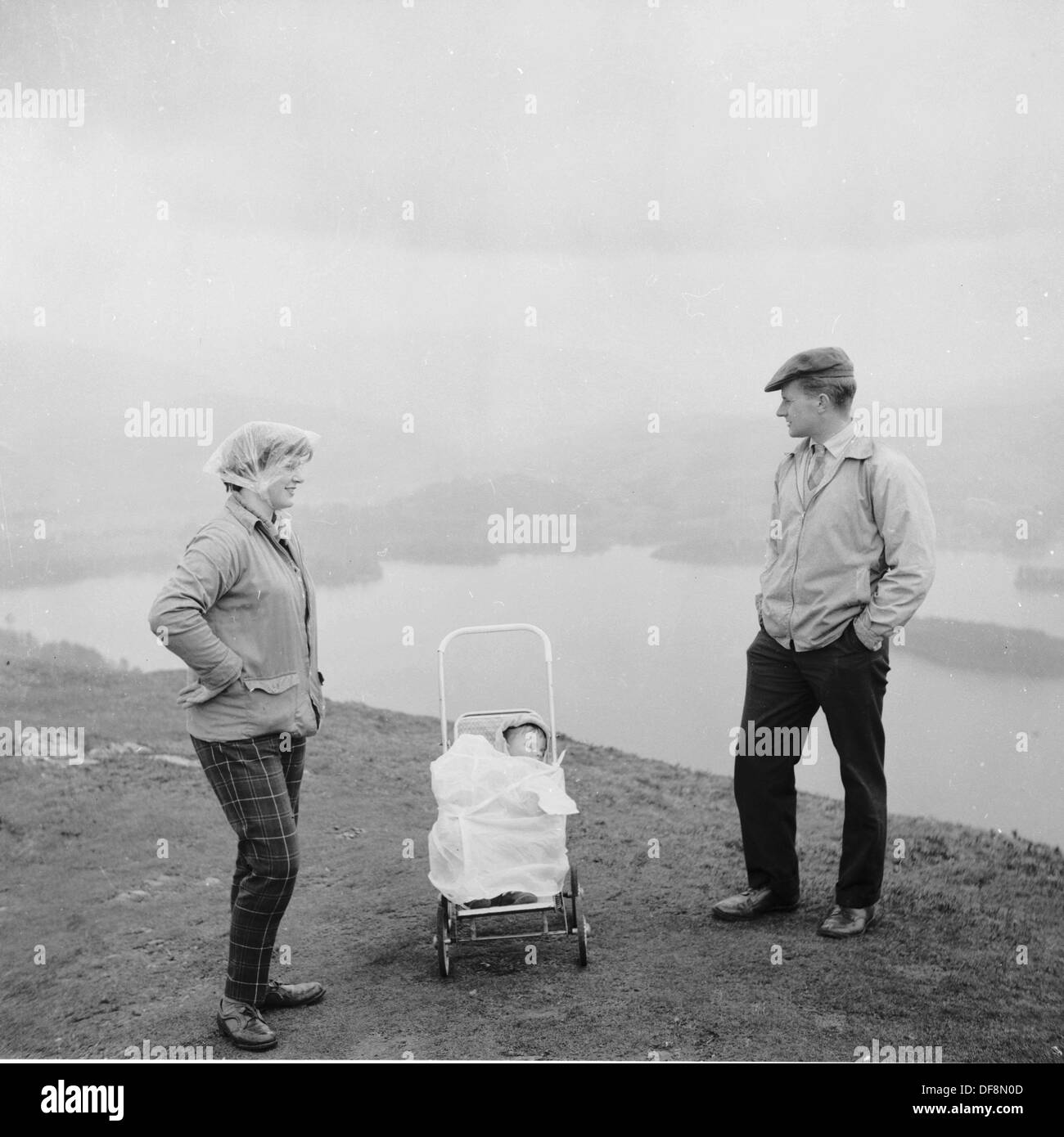 Historical picture from1950s showing a couple in normal clothes with ...