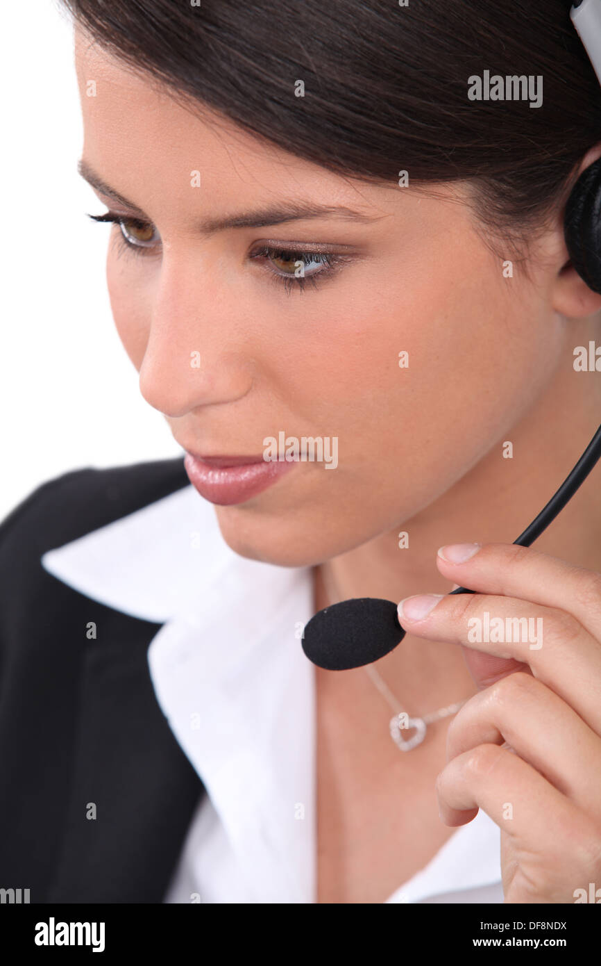 Brunette office worker Stock Photo - Alamy