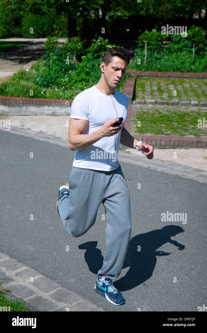 MAN PRACTISING A SPORT Stock Photo - Alamy