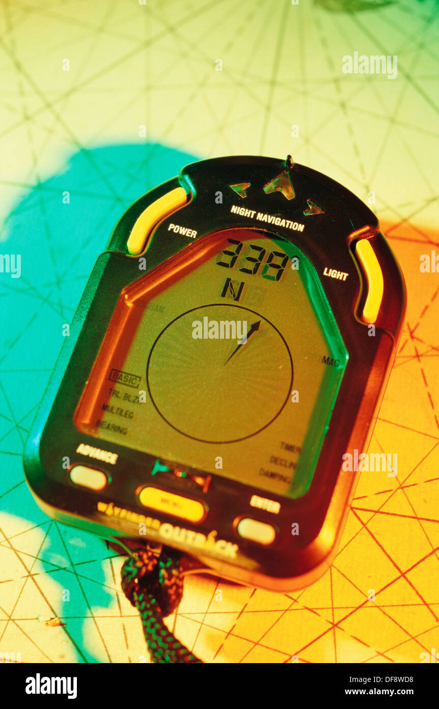 Topographical map with compass hi-res stock photography and images - Alamy