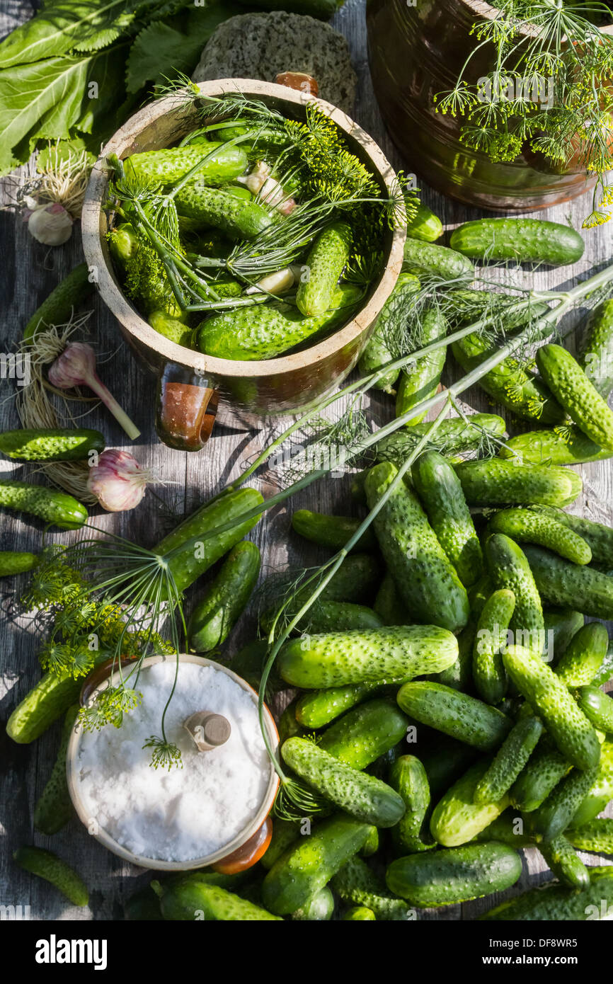 Pickled cucumbers in clay hi-res stock photography and images - Alamy