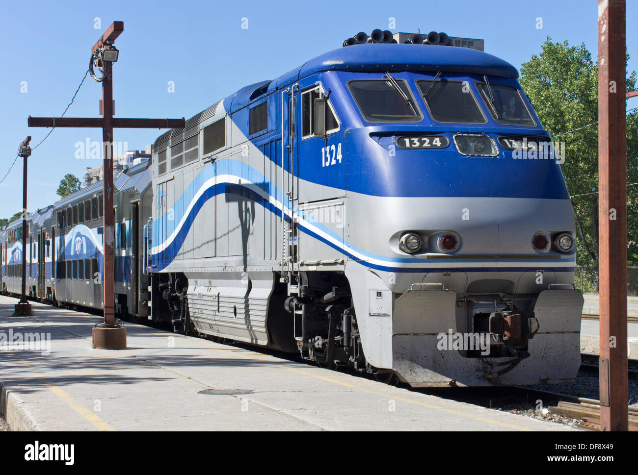 Train at station in downtown Montreal, Quebec, Canada Stock Photo - Alamy
