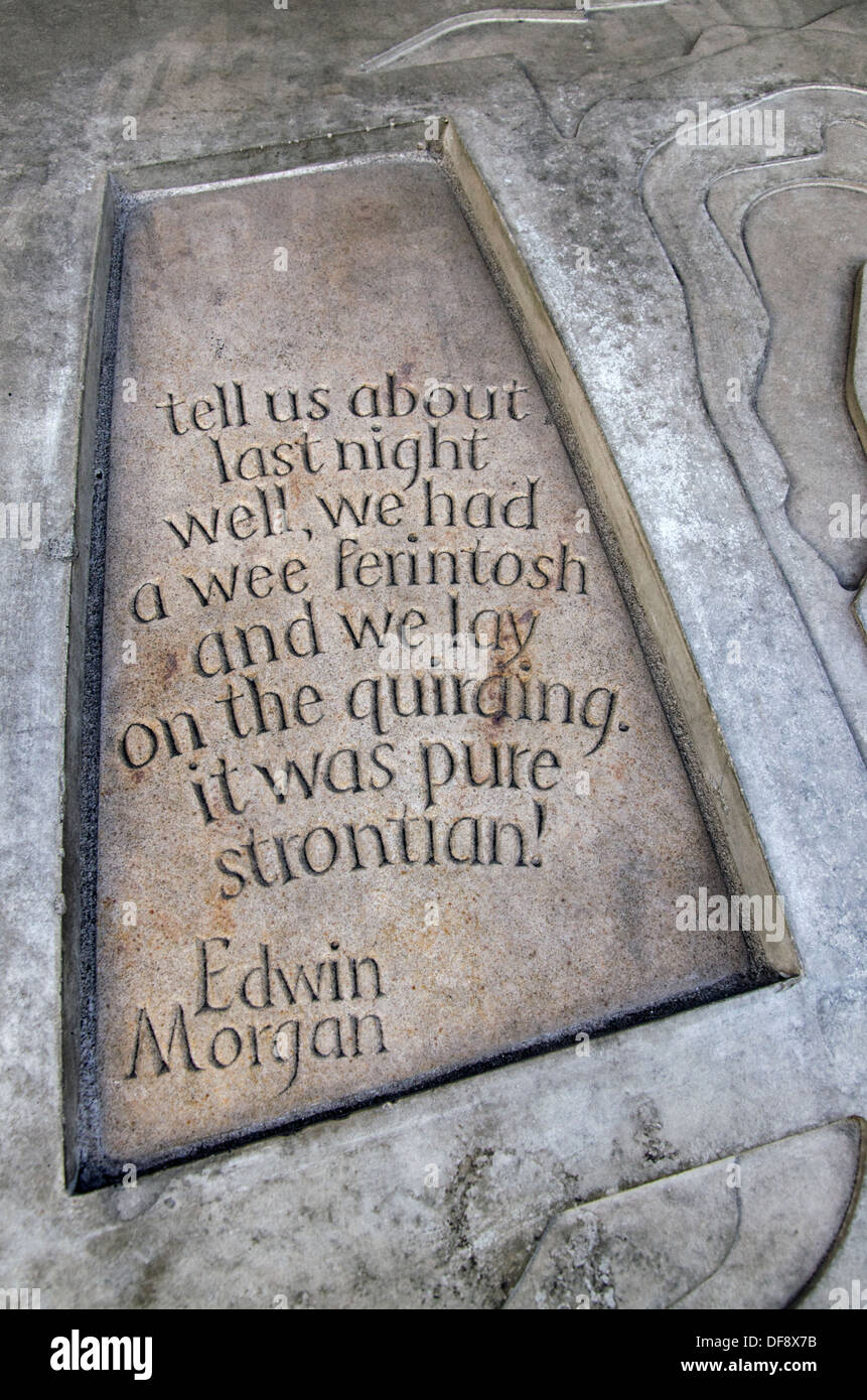 Quote from a poem by Edwin Morgan on the wall of the Scottish ...