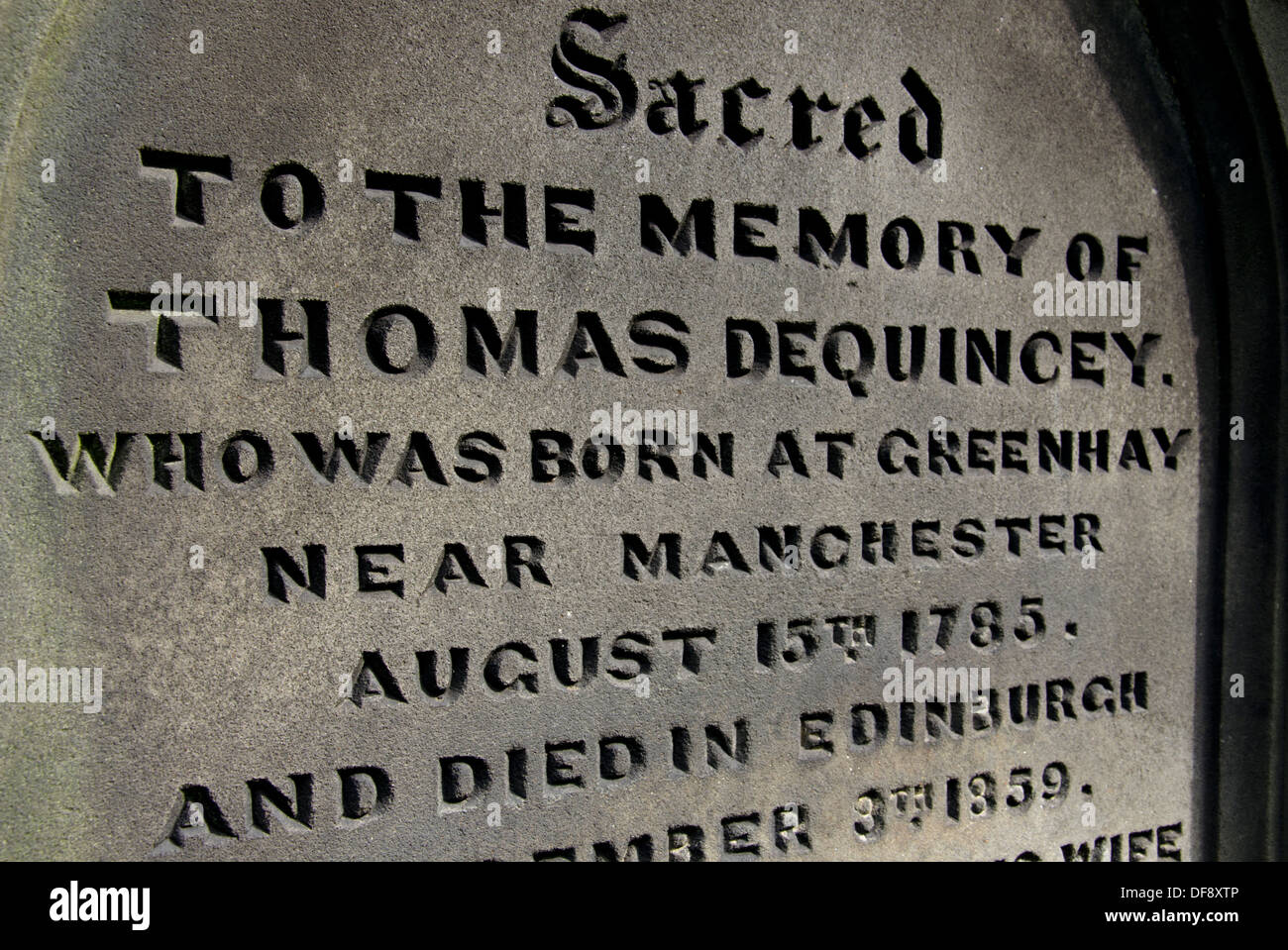 Thomas de quincey hi-res stock photography and images - Alamy