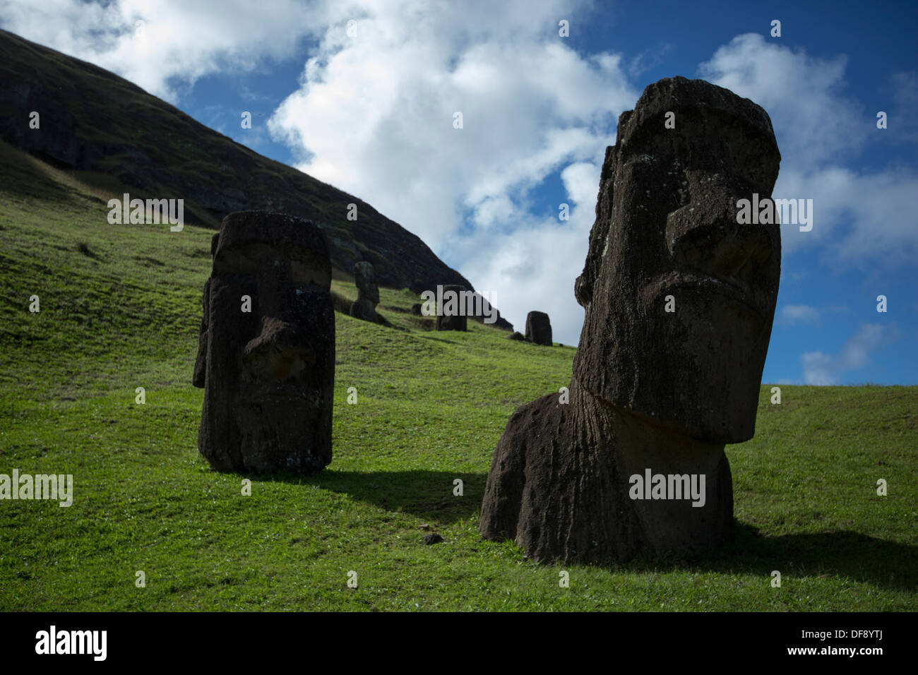 Moai at the moai mine Stock Photo - Alamy