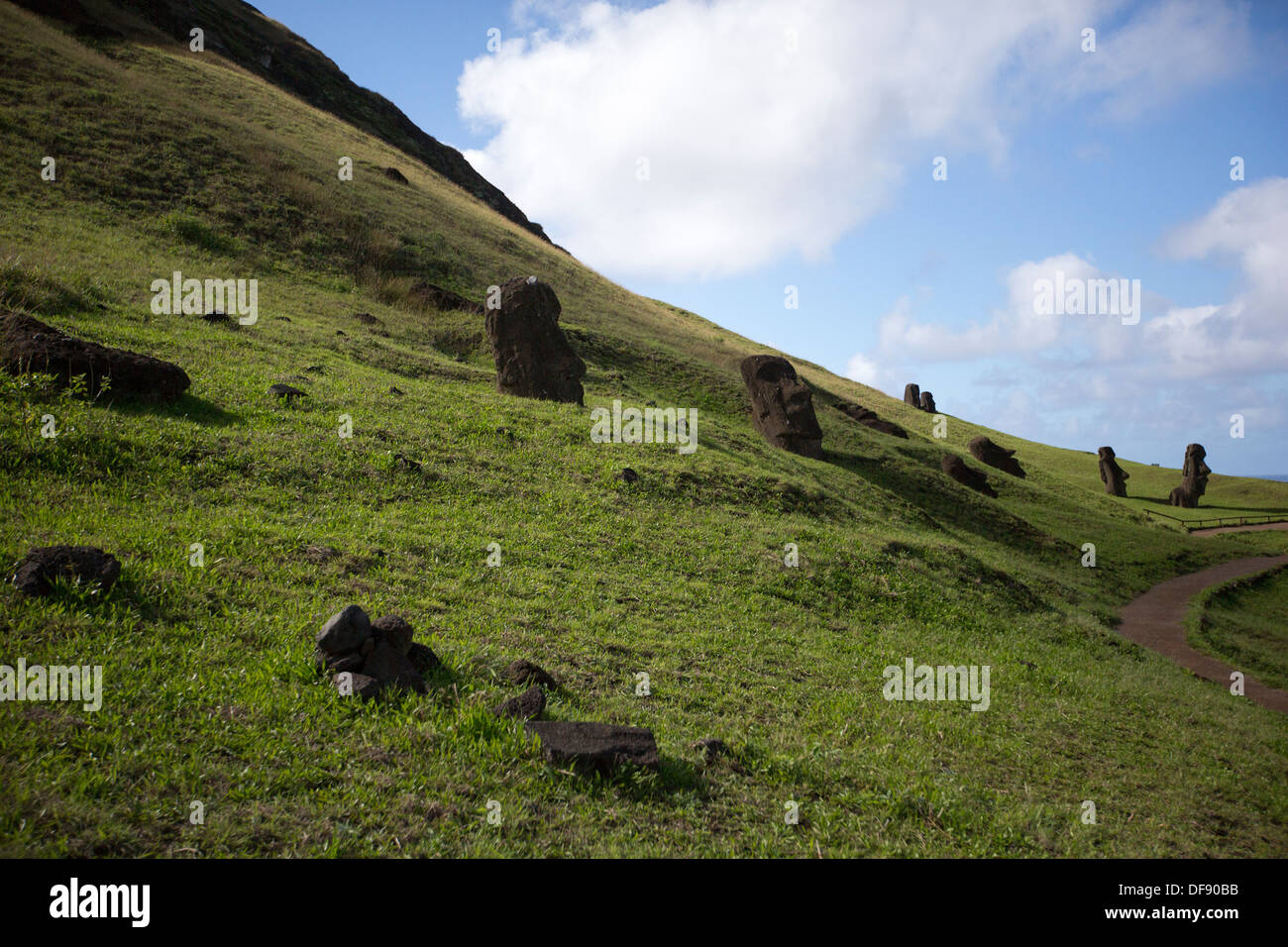 Moai at the moai mine Stock Photo - Alamy