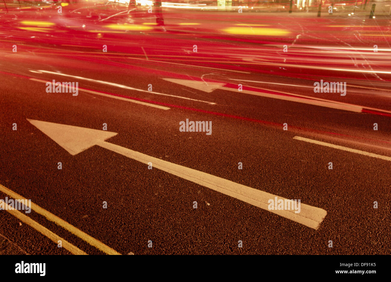 Street road sign with red backlight from cars. London. England. UK ...