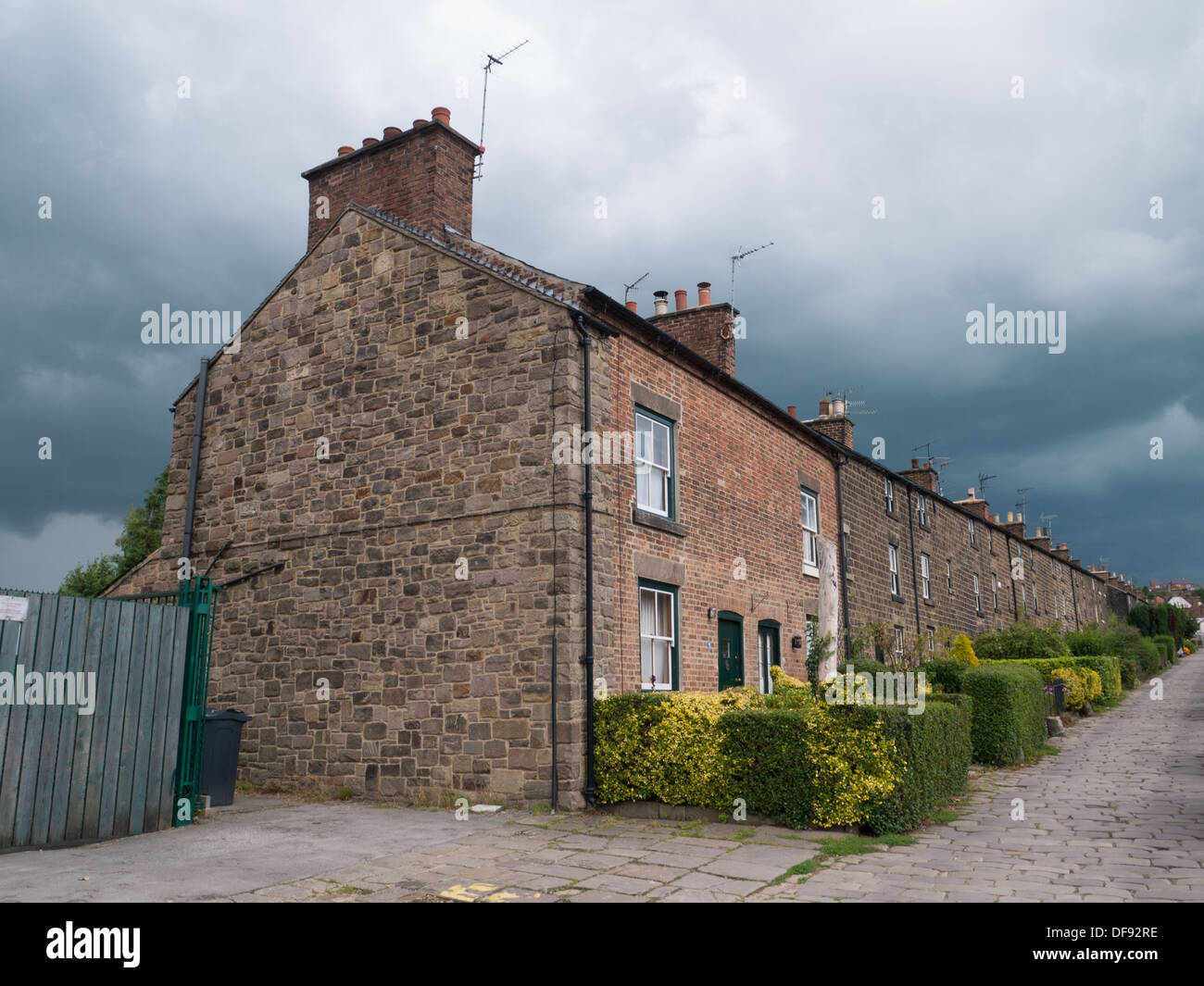 Cobble street on Long Row in Belper, Derbyshire, United Kingdom Stock ...