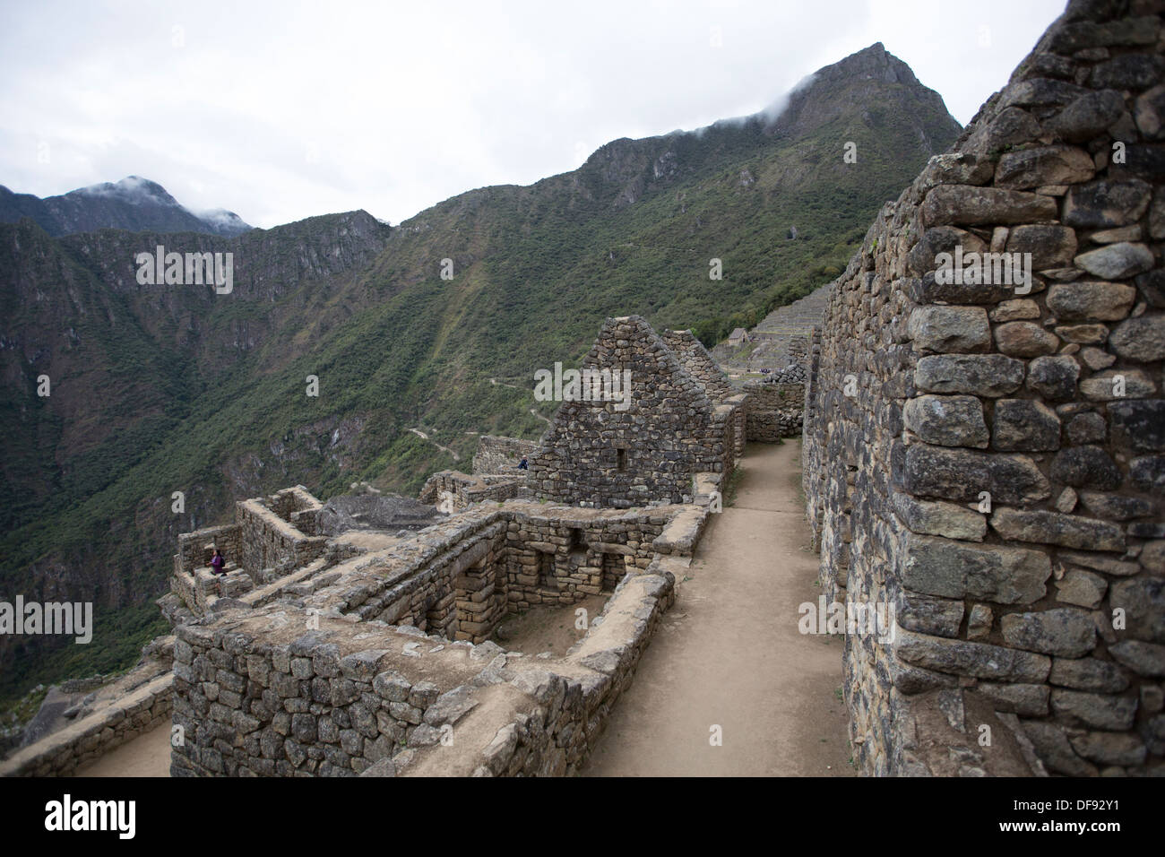 Machu Picchu residents homes Stock Photo - Alamy