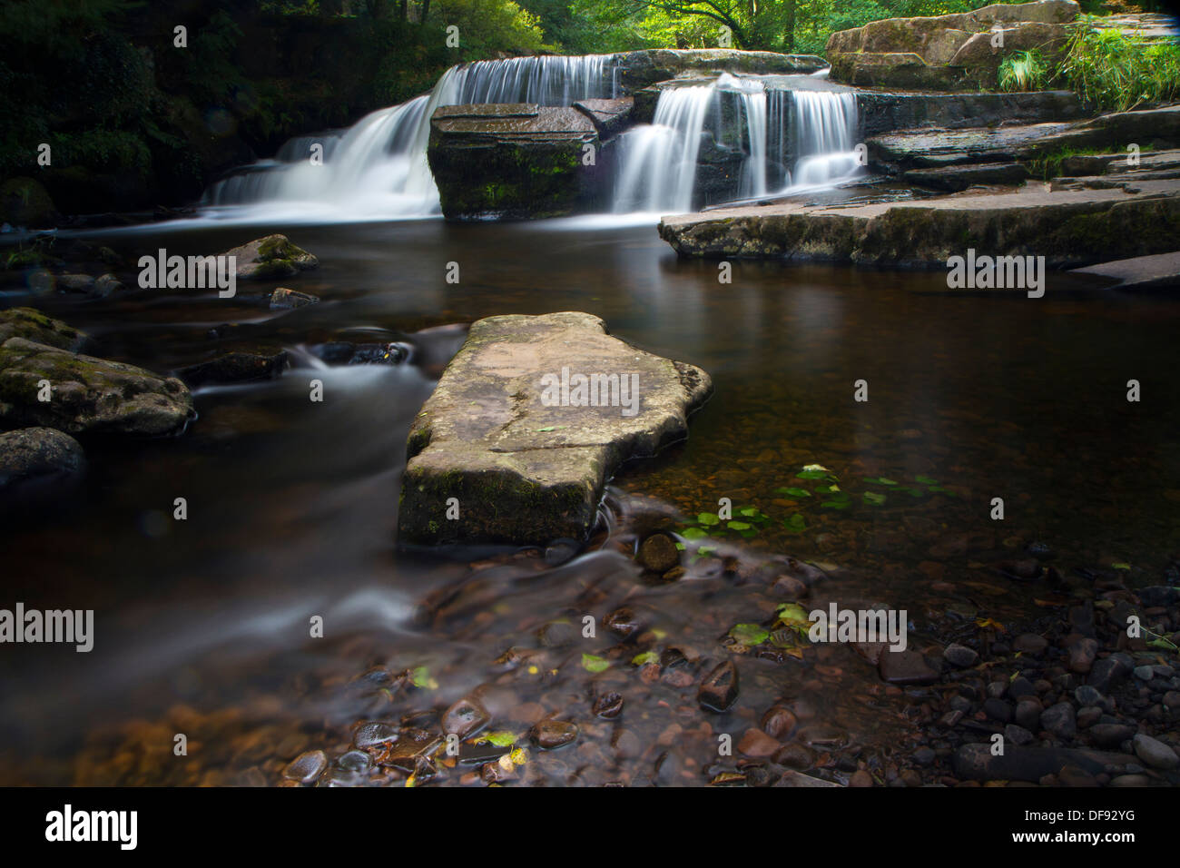 Taf Fechan Waterfall Neuadd Reservoir Brecon Beacons Wales Stock Photo ...