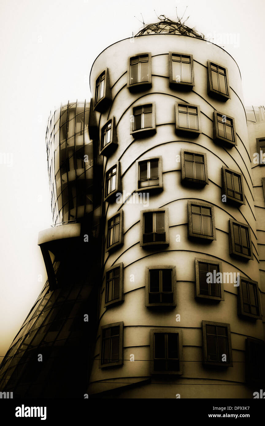 Fred and ginger building prague detail hi-res stock photography and ...