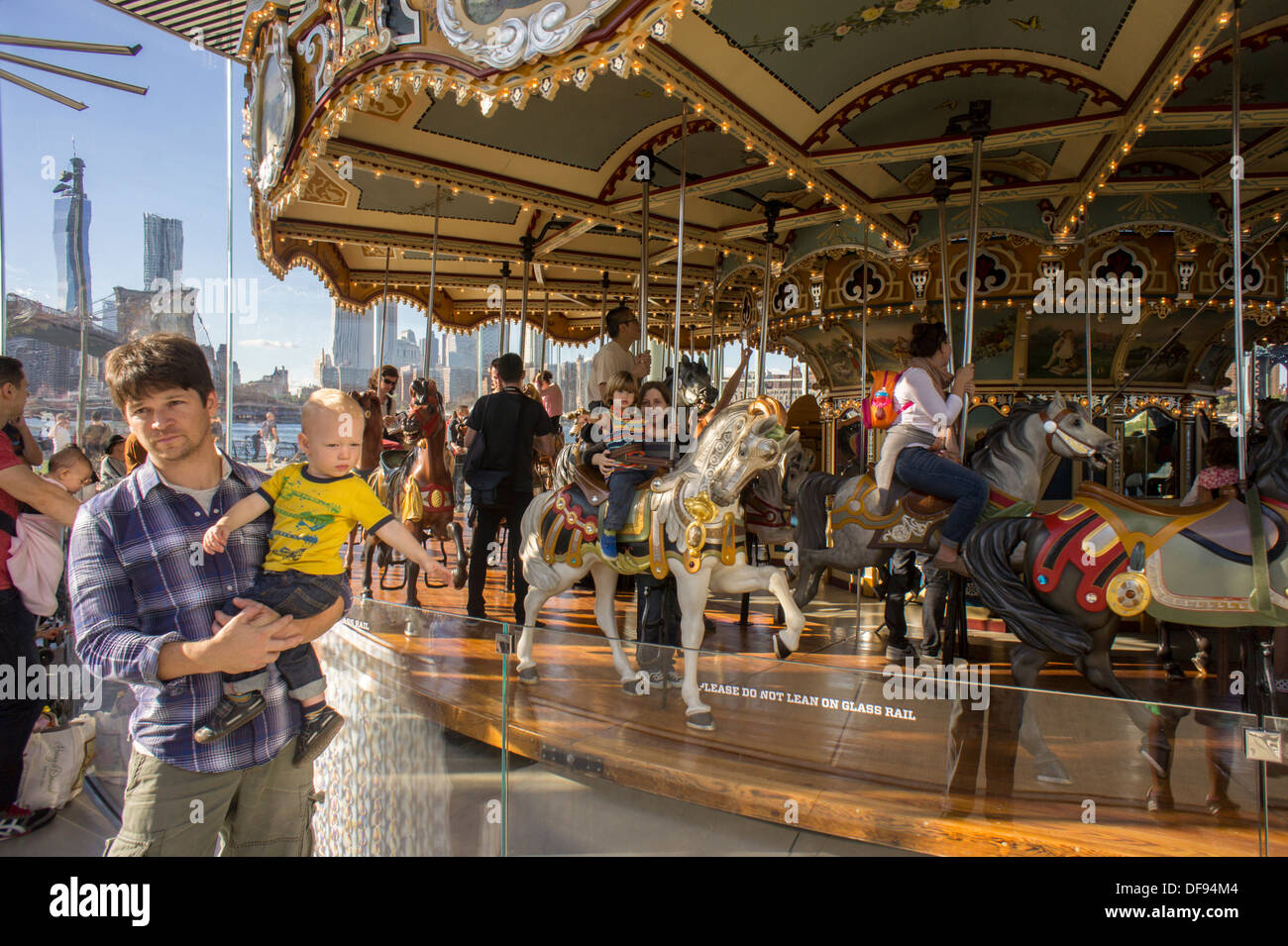 Jane's Carousel in Brooklyn Bridge Park in the Brooklyn neighborhood of ...