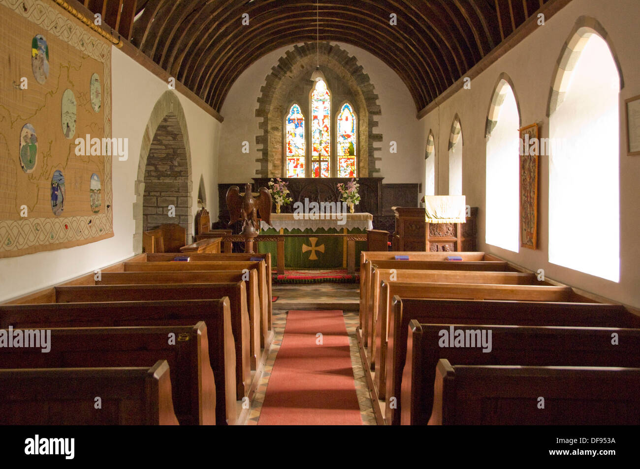 Trevalga,Cornwall,UK,a privately owned village on the coast with church ...