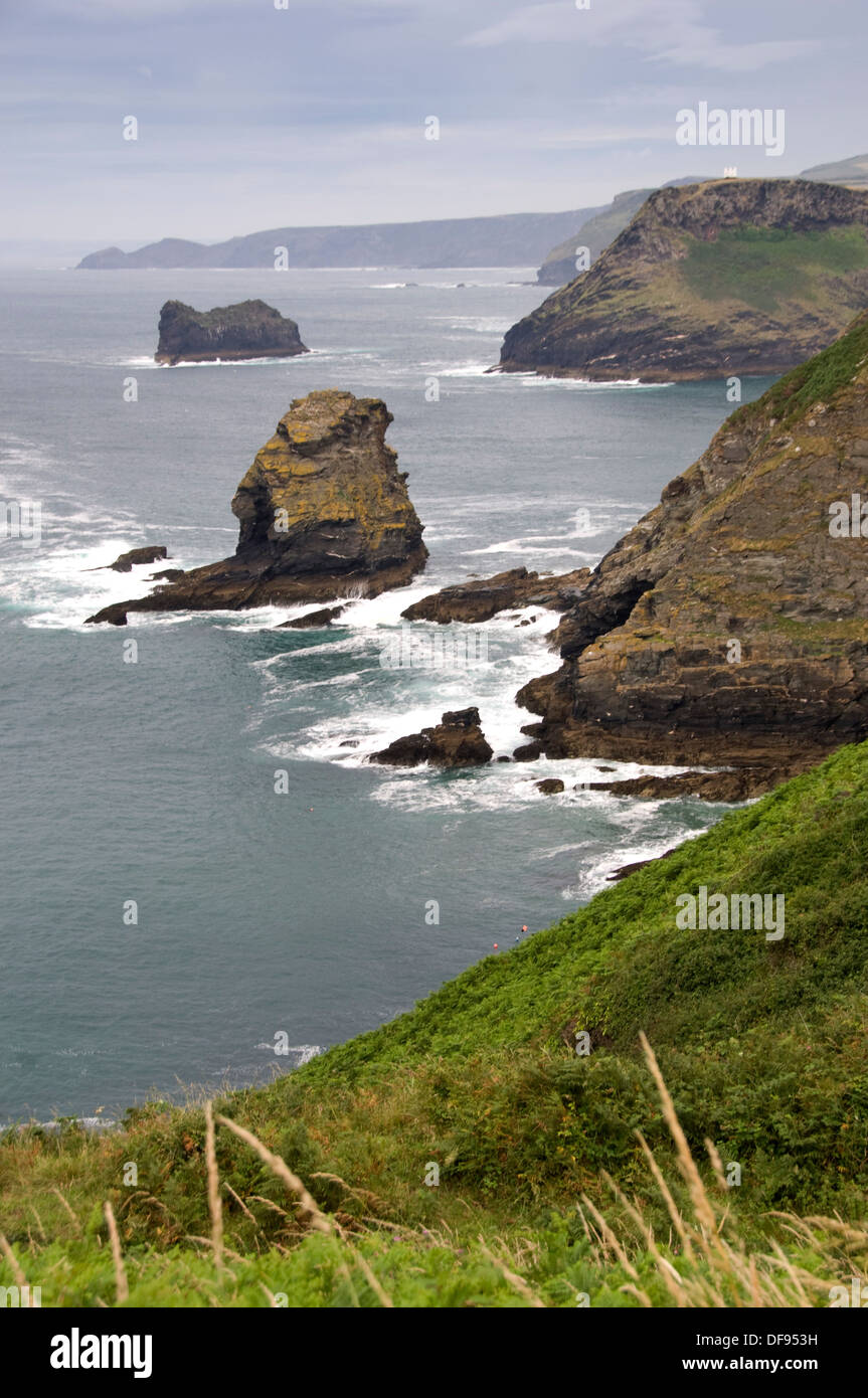 Trevalga,Cornwall,UK,a privately owned village on the coast with church ...