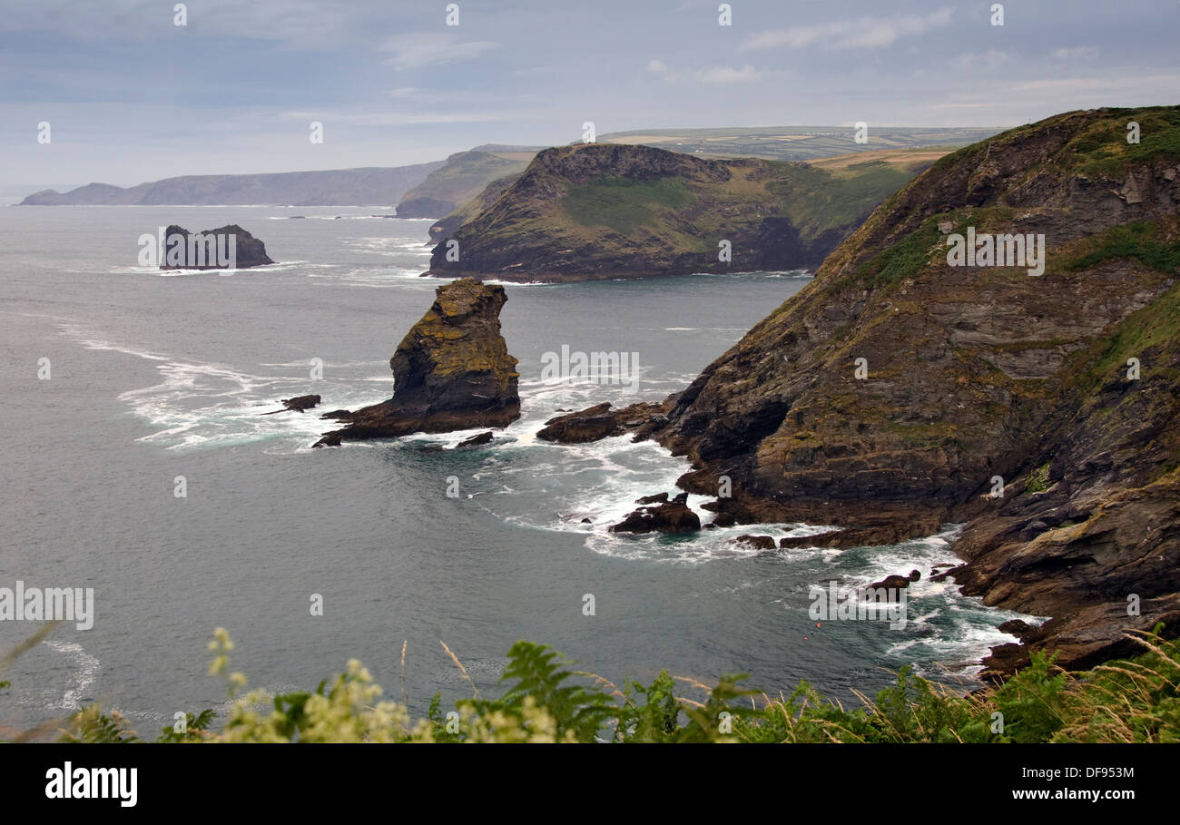 Trevalga,Cornwall,UK,a privately owned village on the coast with church ...