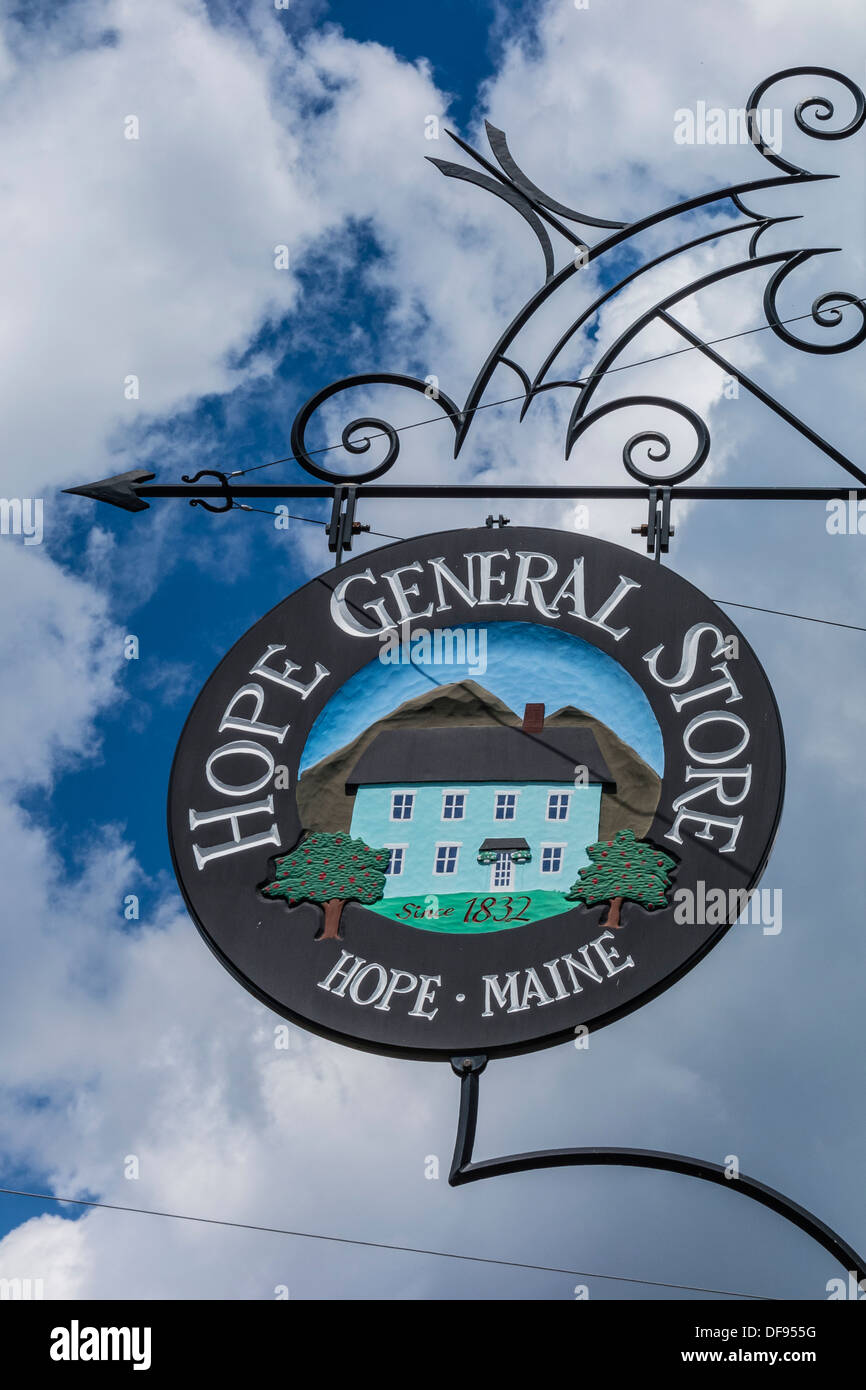 Looking up at the black wrought iron Hope General Store Sign, Hope ...