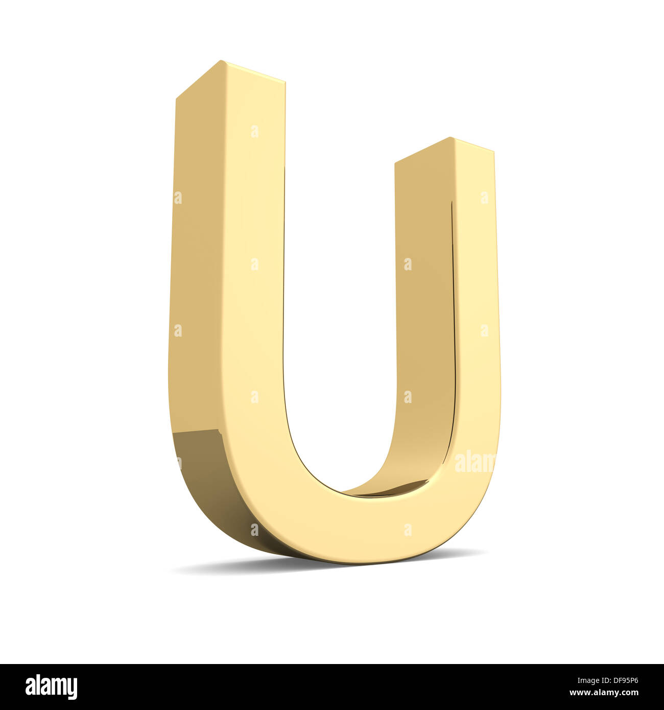 Gold letter U Stock Photo - Alamy