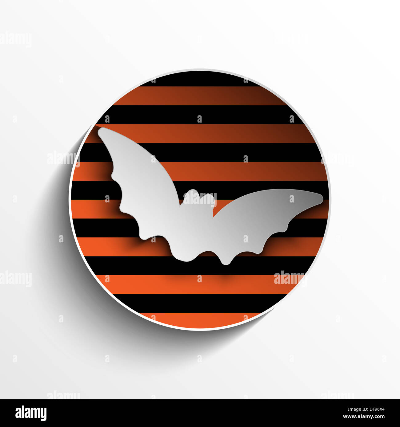 Halloween Bat Circle Frame Pumpkin Button Vector Stock Photo - Alamy