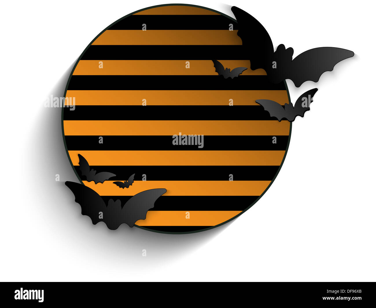 Halloween Bat Circle Frame Striped Background Vector Stock Photo - Alamy