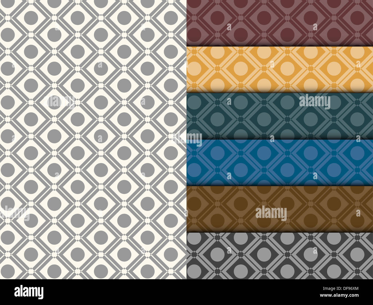 Seamless Circle Pattern Colorful Set Vector Stock Photo - Alamy