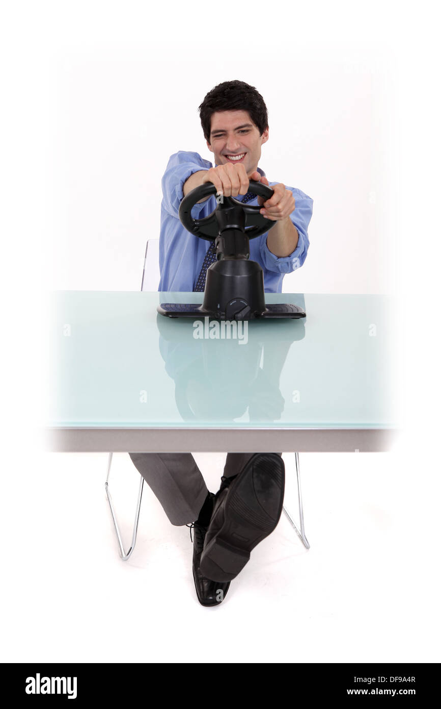 Man playing video games Stock Photo - Alamy