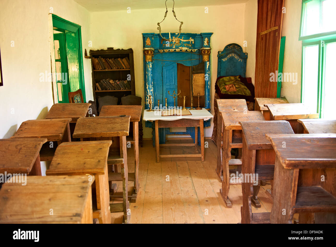 18th Century Jewish School room in the Casa Evreiasca. Barsana, the ...