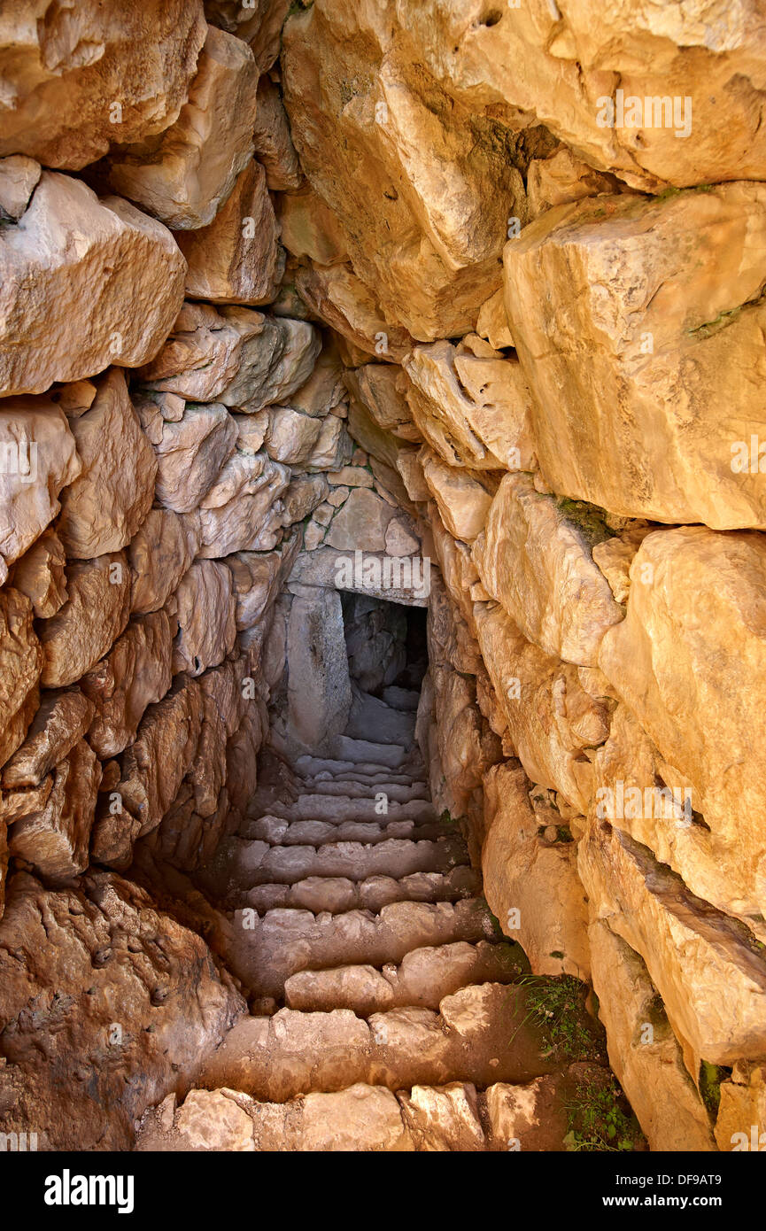 Entrance to the water cisterns Mycenae UNESCO World Heritage Stock ...