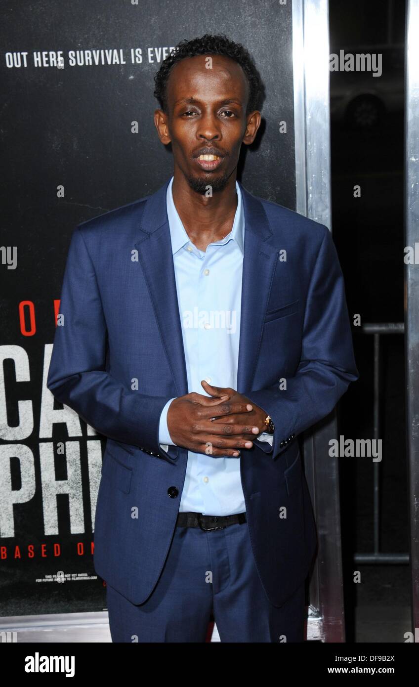 Los Angeles, CA. 30th Sep, 2013. Abdi Barkhad at arrivals for CAPTAIN ...