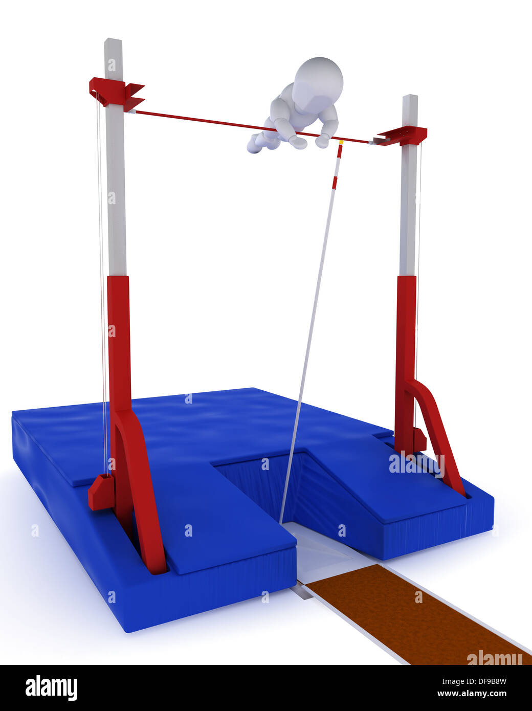 3D render of a man competing in the pole vault Stock Photo - Alamy
