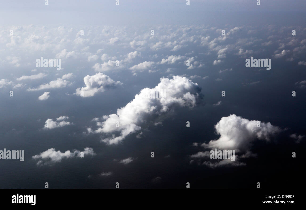 Fluffy cumulus clouds over Indian Ocean Stock Photo - Alamy
