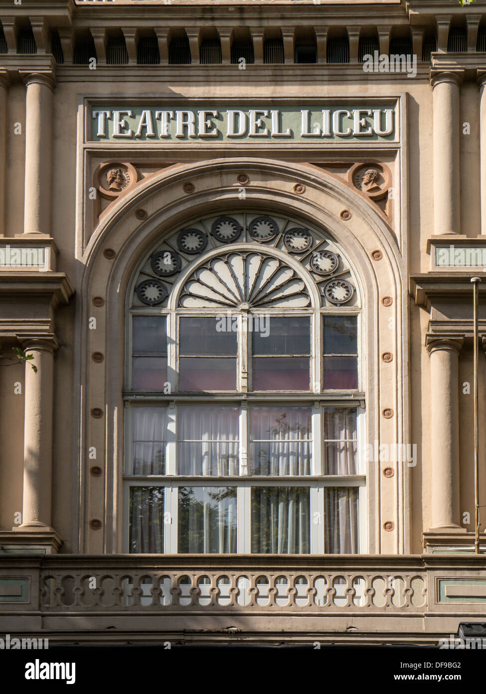 BARCELONA, SPAIN - SEPTEMBER 12, 2013: Detail on the Barcelona Opera ...