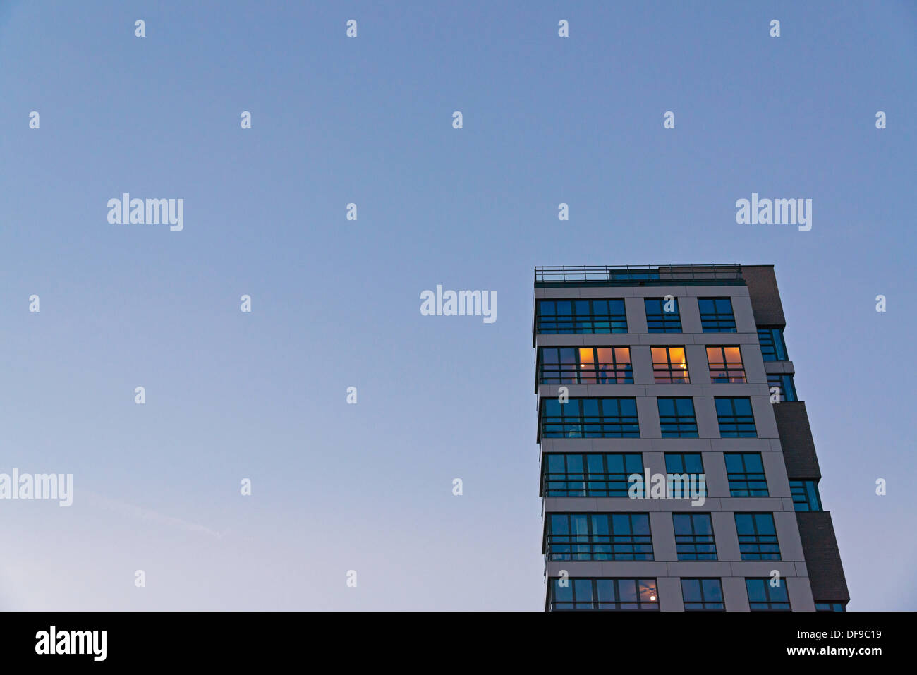 House at dusk has interior lights on hi-res stock photography and ...