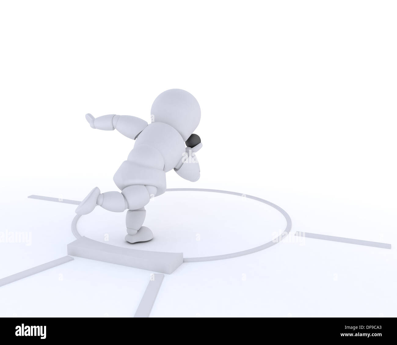 3D render of a man competing in the shot putt Stock Photo - Alamy