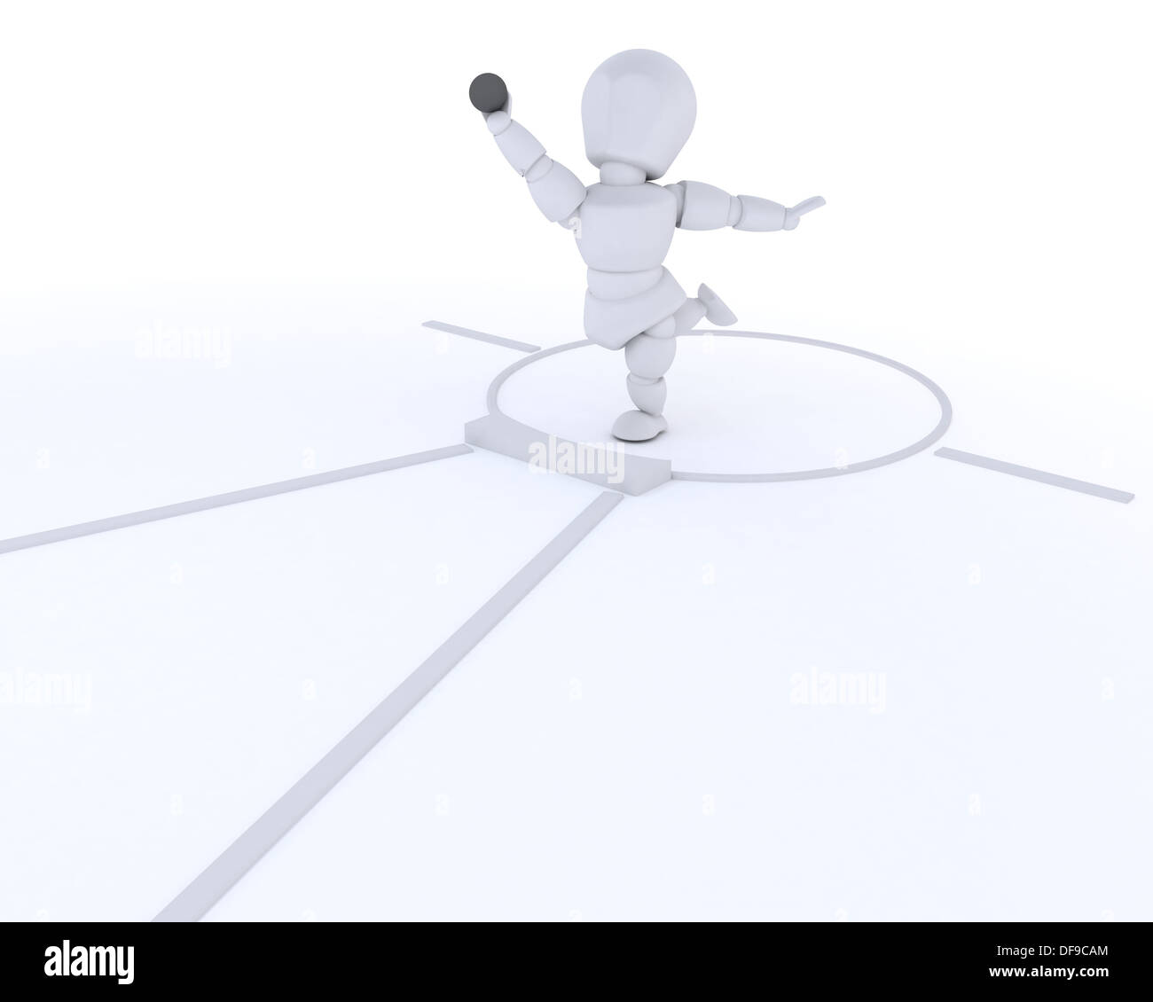 3D render of a man competing in the shot putt Stock Photo - Alamy