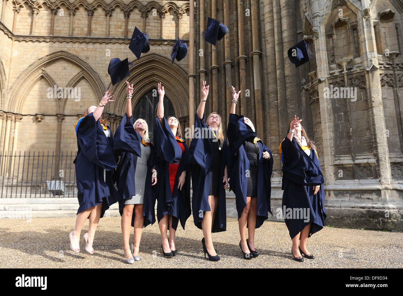STUDENTS ON GRADUATION DAY FROM ANGLIA RUSKIN UNIVERSITY IN CAMBRIDGE ...