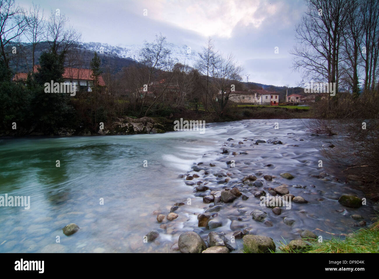Ason River as it passes through Lastras, Cantabria, Spain Stock Photo ...