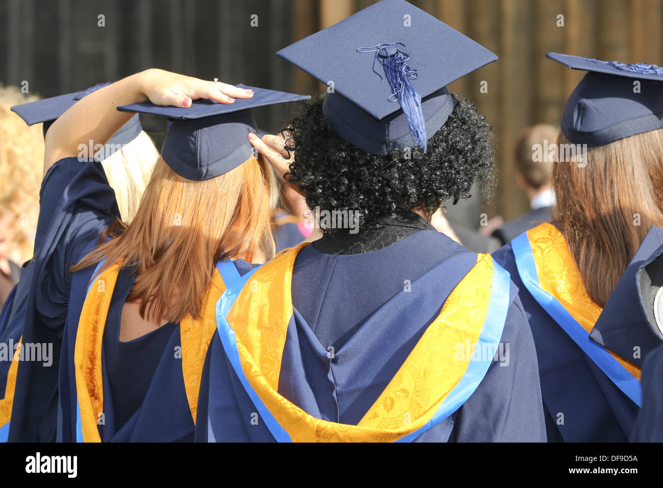 STUDENTS ON GRADUATION DAY FROM ANGLIA RUSKIN UNIVERSITY IN CAMBRIDGE ...