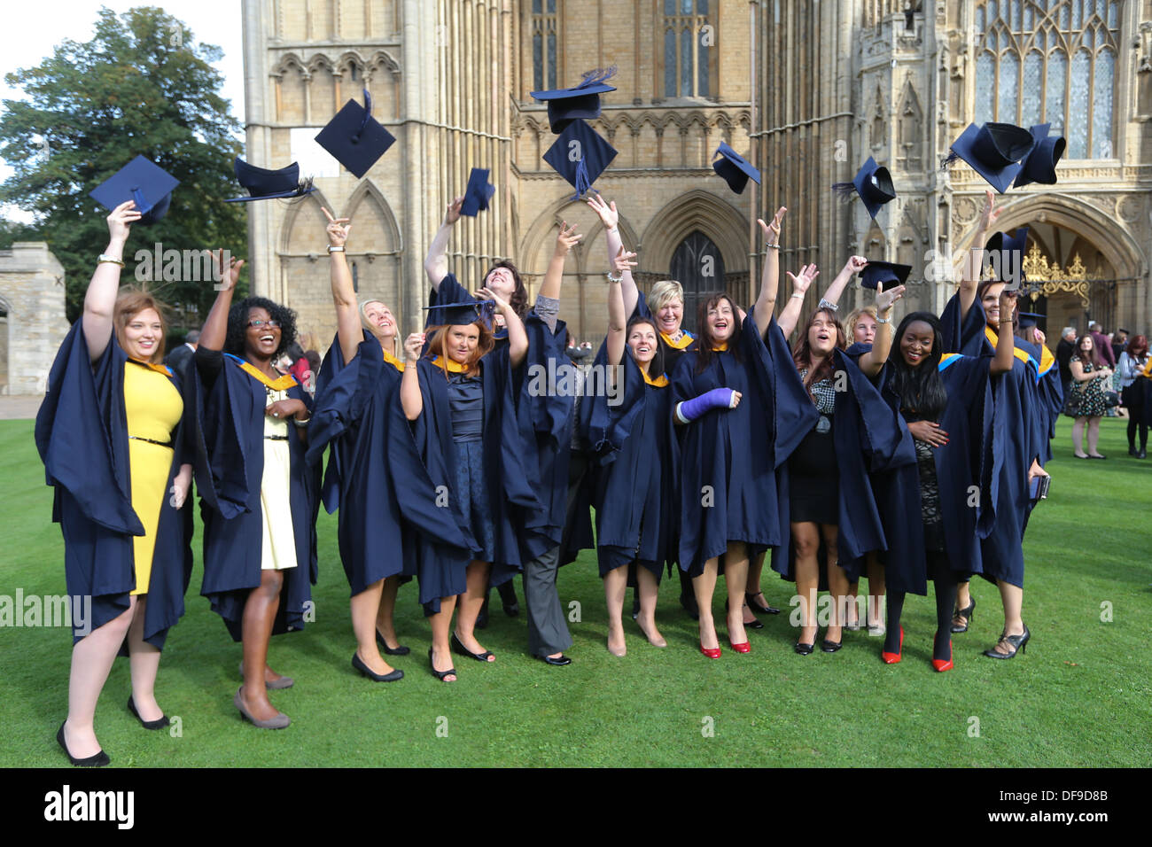 STUDENTS ON GRADUATION DAY FROM ANGLIA RUSKIN UNIVERSITY IN CAMBRIDGE ...