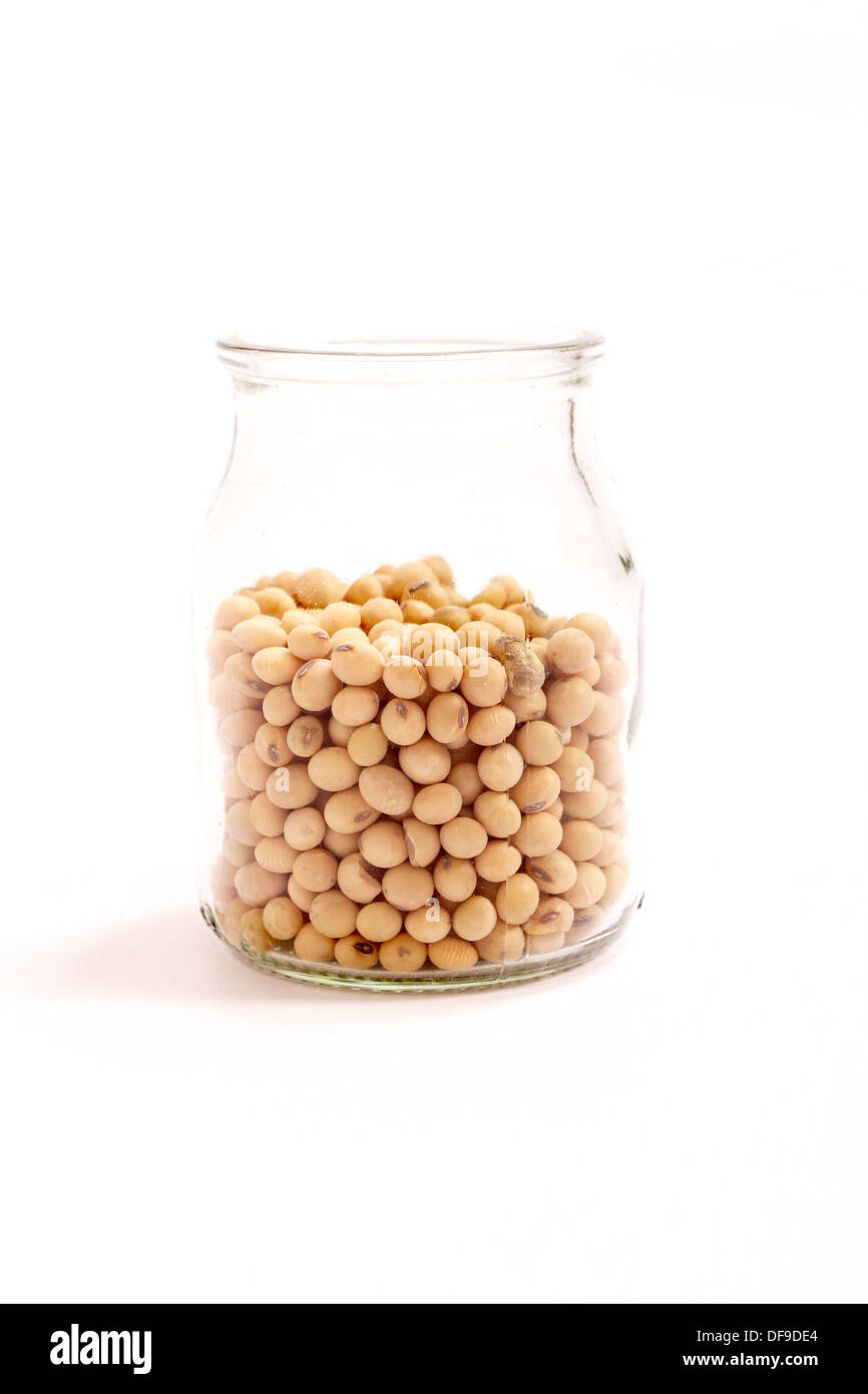 Lots of soybean in a glass pot Stock Photo - Alamy