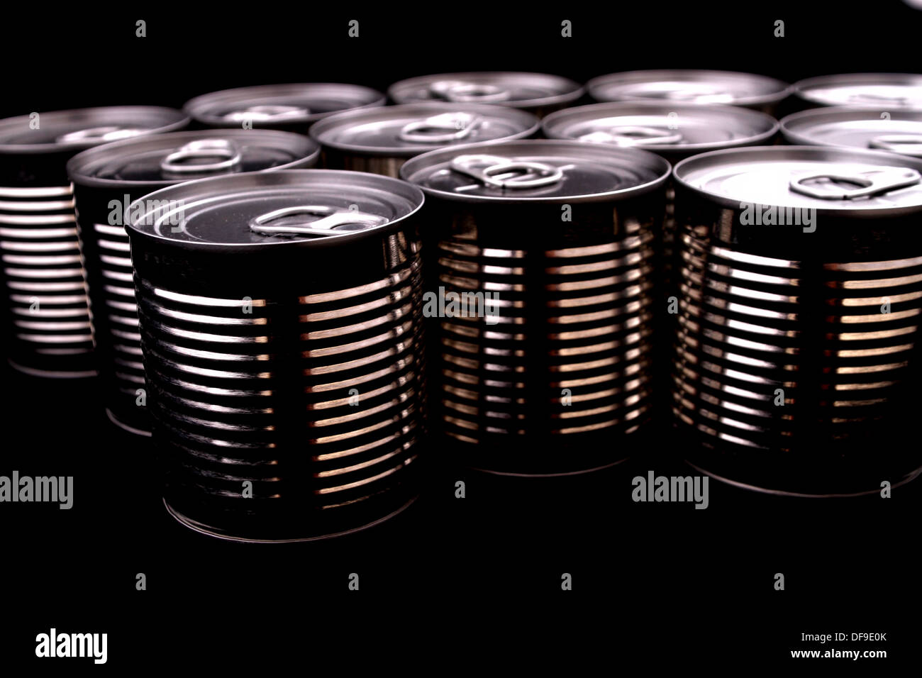 A group of black cans Stock Photo - Alamy