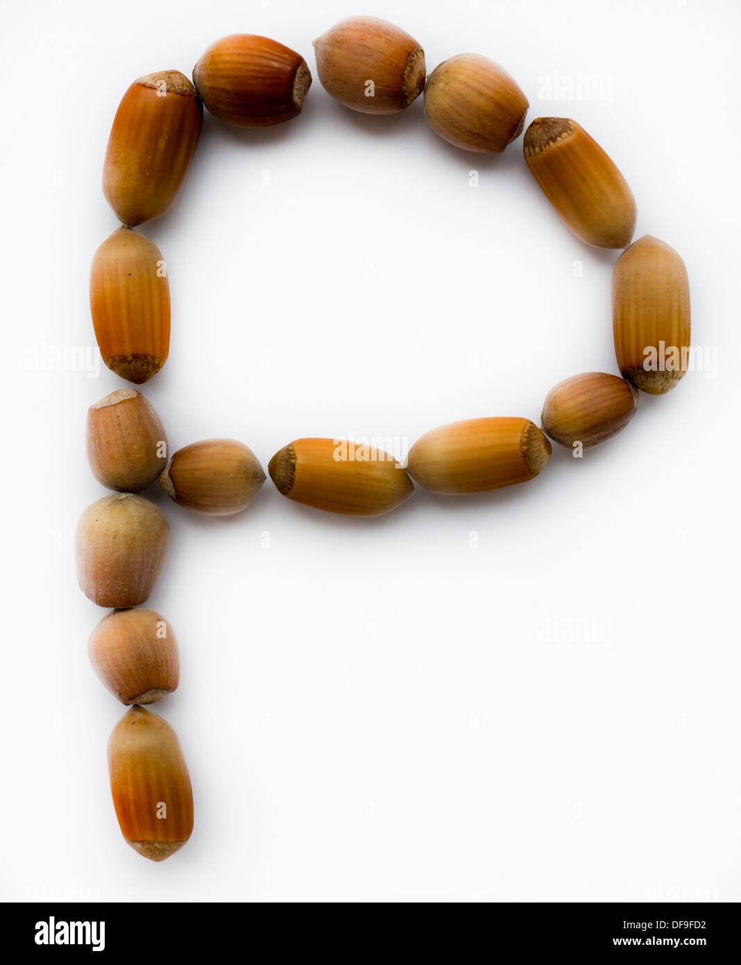Letter P. Hazelnut Stock Photo - Alamy